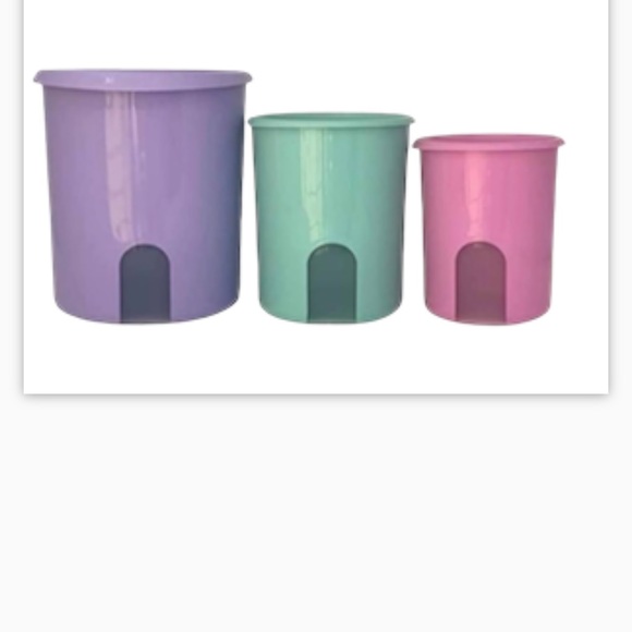 Tupperware | Kitchen | New Tupperware Three Piece One Touch Canister ...